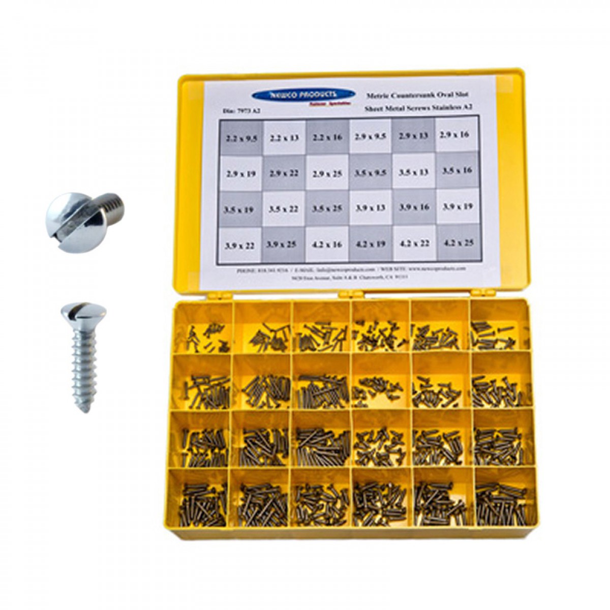 7973A2ASST COUNTERSUNK OVAL SLOT SCREW ASSORTMENT