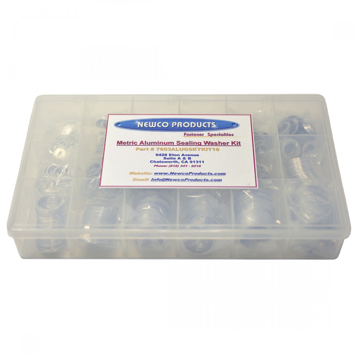 7603ALUGSKTKIT18 METRIC ALUMINUM WASHER ASSORTMENT