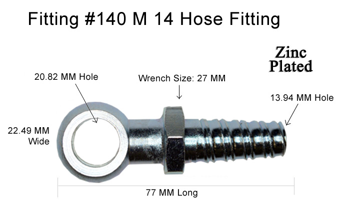 #140 HOSE FITTING M14